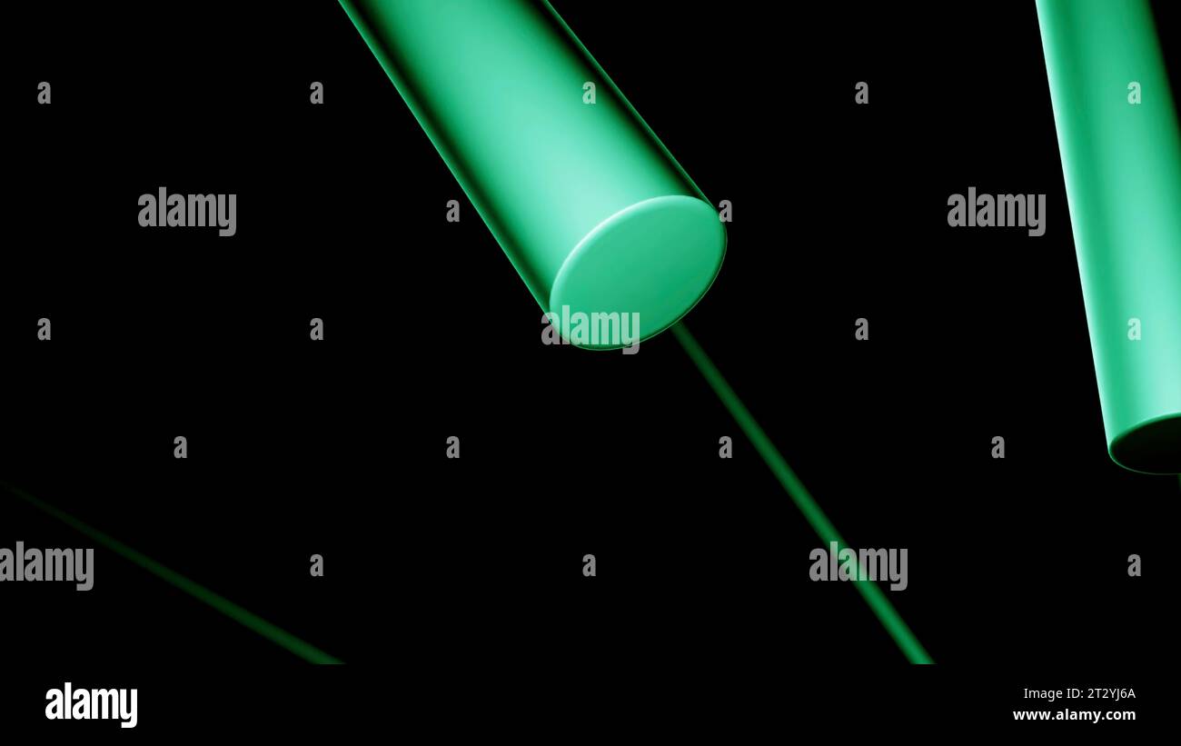 Abstract rays and flying tubes on a black background. Design. Colorful ...