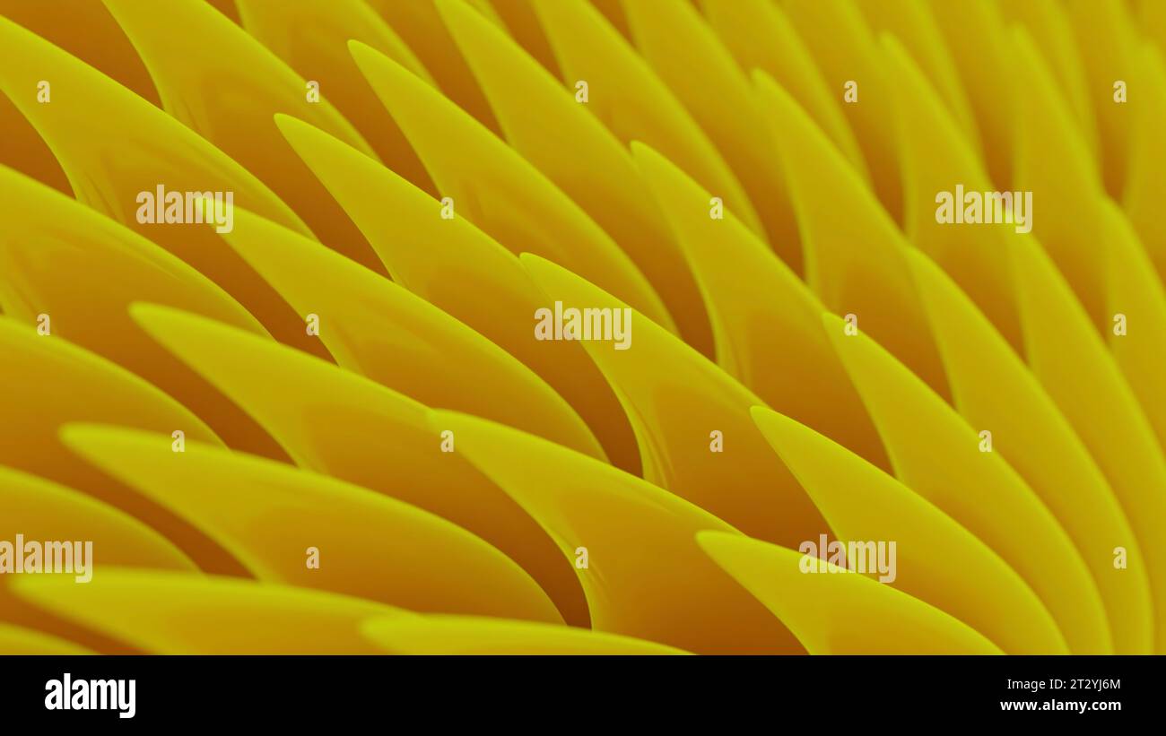 Abstract Blades Rotating Moving In A Circular Trajectory Design Yellow Bending Rotating Rows