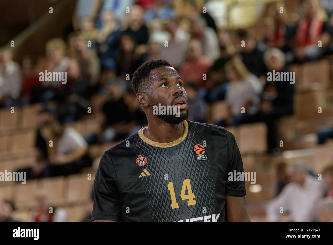 Monte Carlo, Monaco. 22nd Oct, 2023. AS Monaco player #14 Mam Jaiteh ...