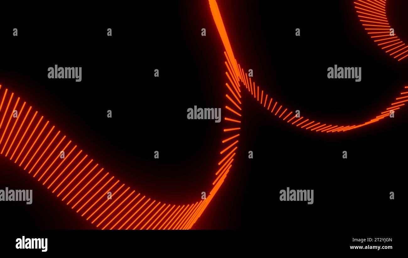 Abstract curved spiral on a black background. Design. Rotating moving ...