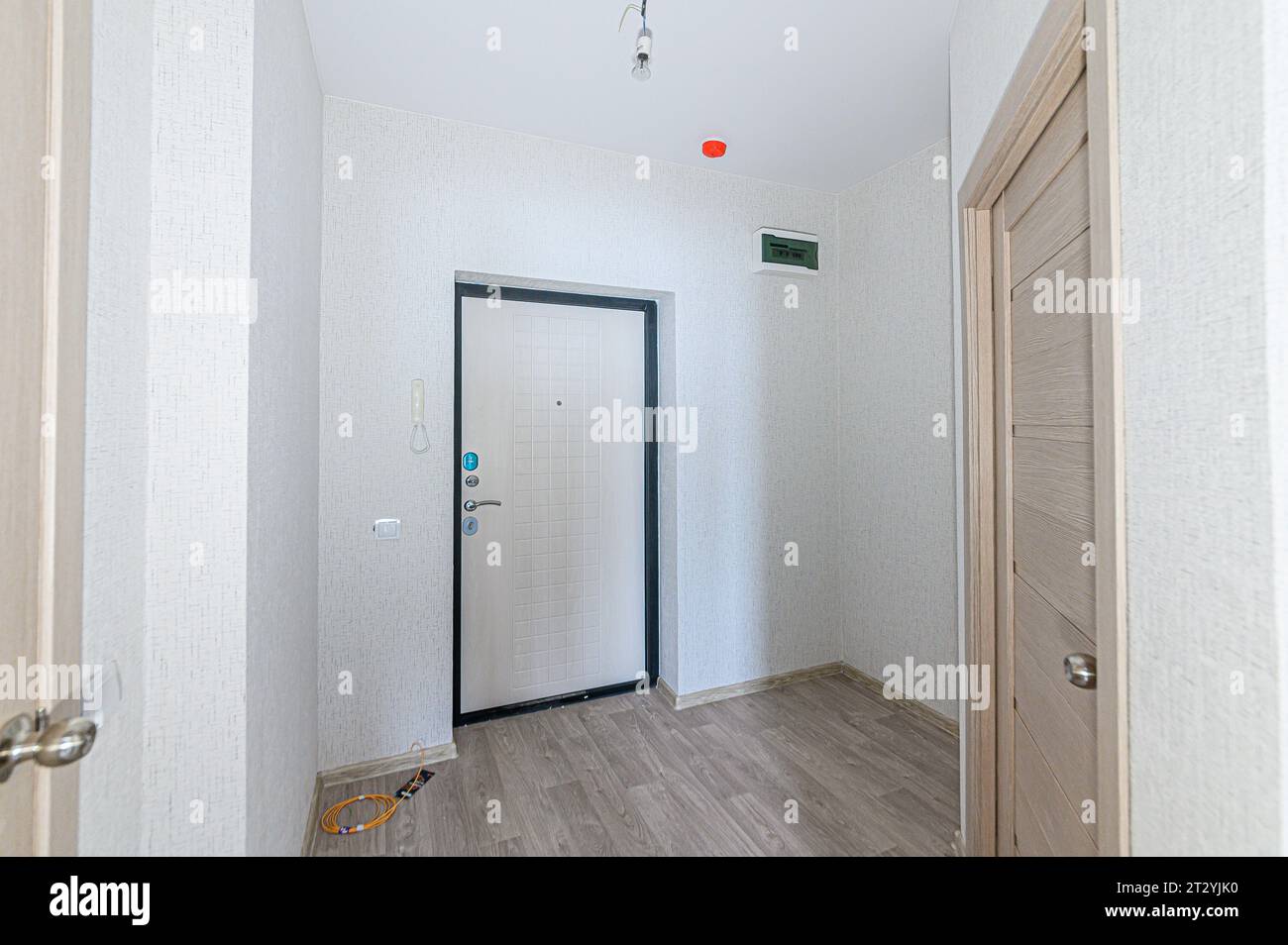 interior apartment room doors, renovation corridor lobby entrance hall ...