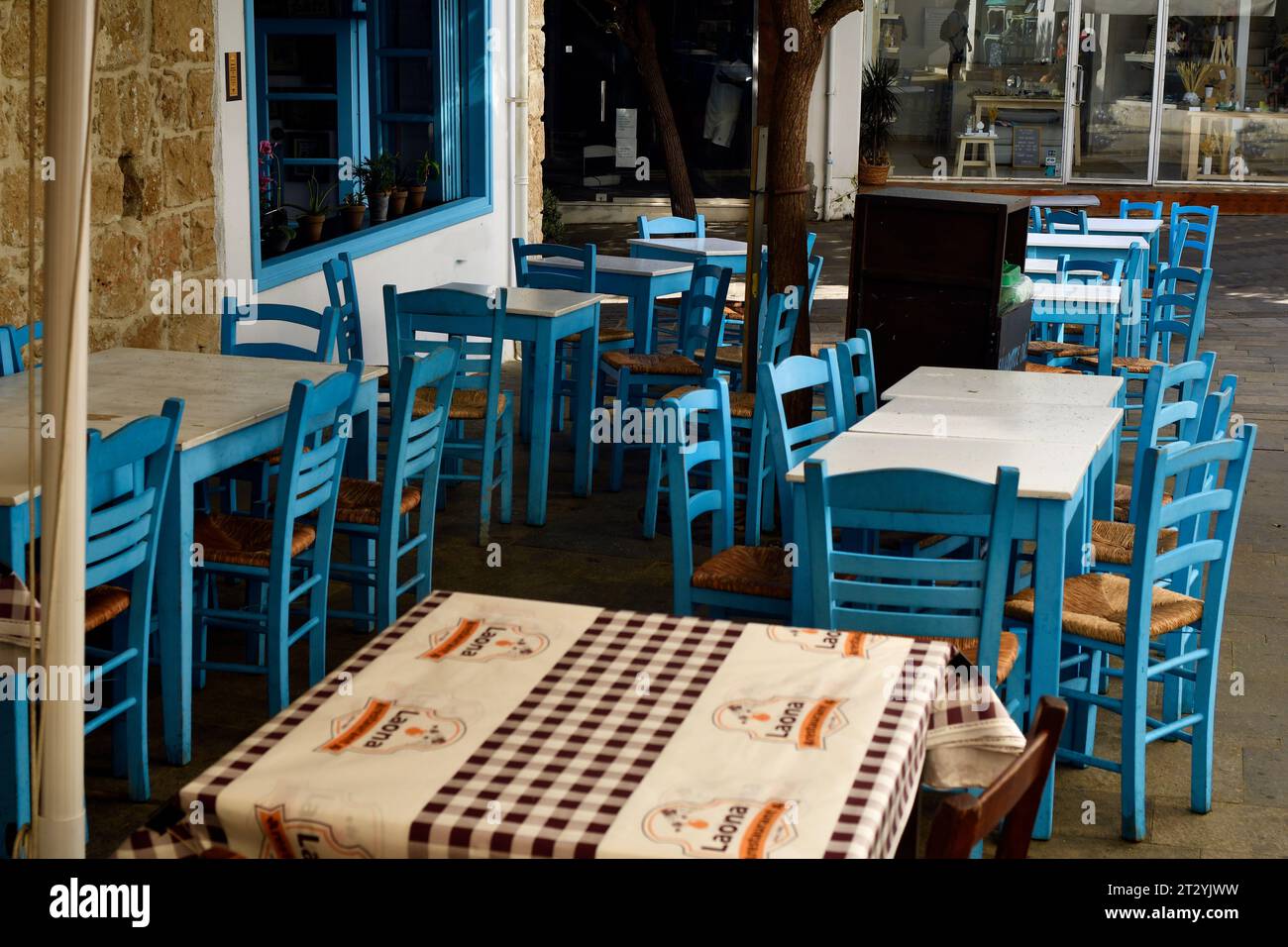 Paphos, Cyprus - September 27, 2023: Interior of a pub in traditional ...