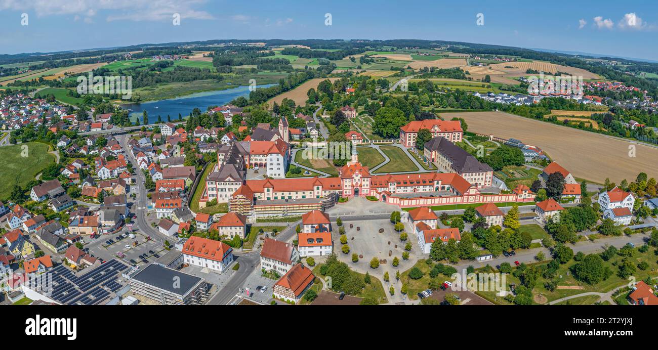Altshausen in Upper Swabia with its well known castle from above Stock ...