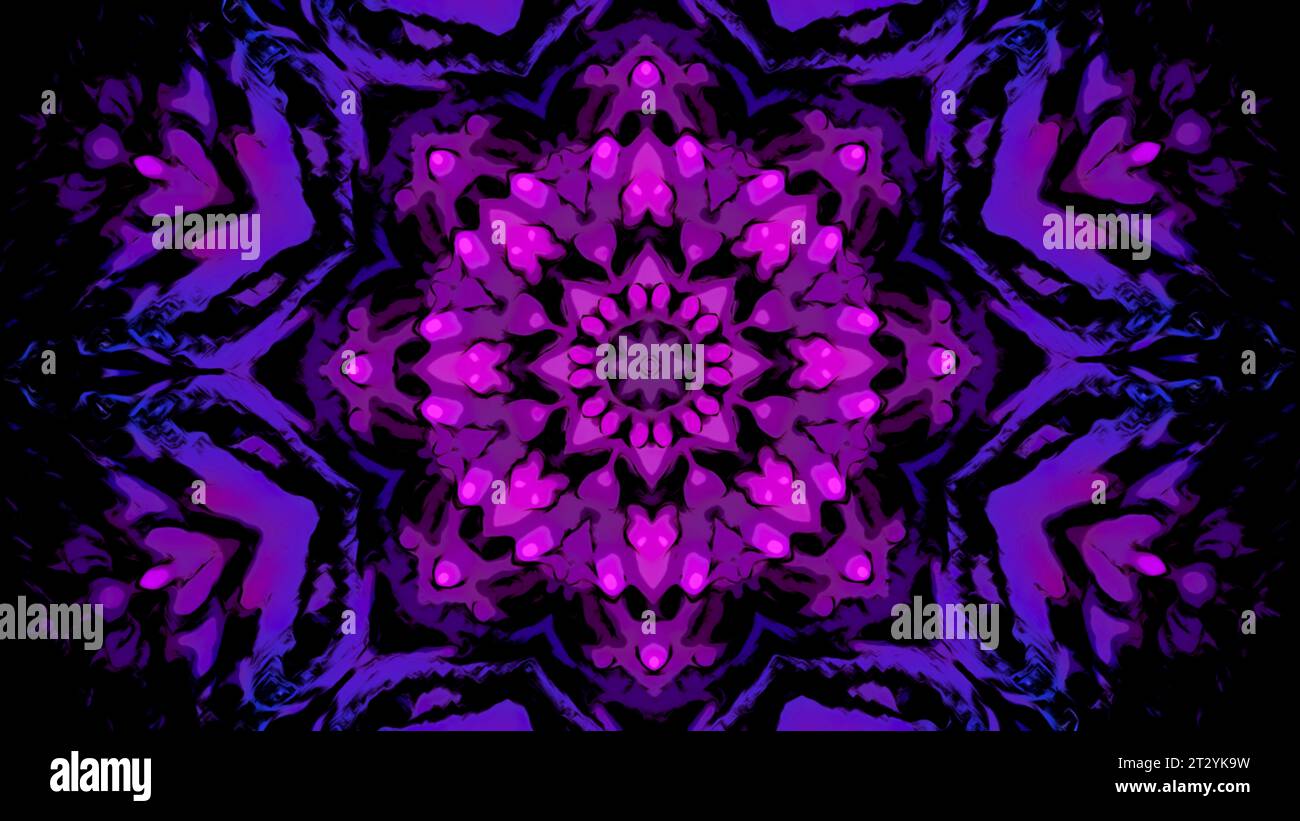 Psychedelic dance of a flower of a kaleidoscope. Motion. Changing ...