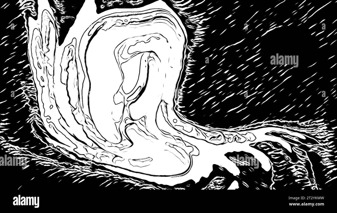 Black and white sketch with shimmering pencil drawn lines and strokes ...