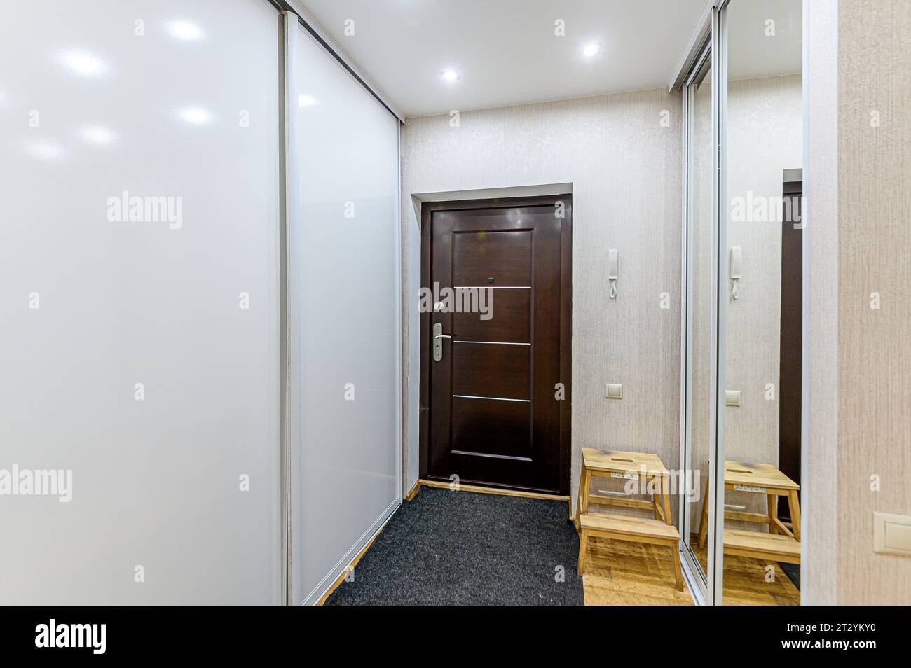 interior apartment room doors, renovation corridor lobby entrance hall ...
