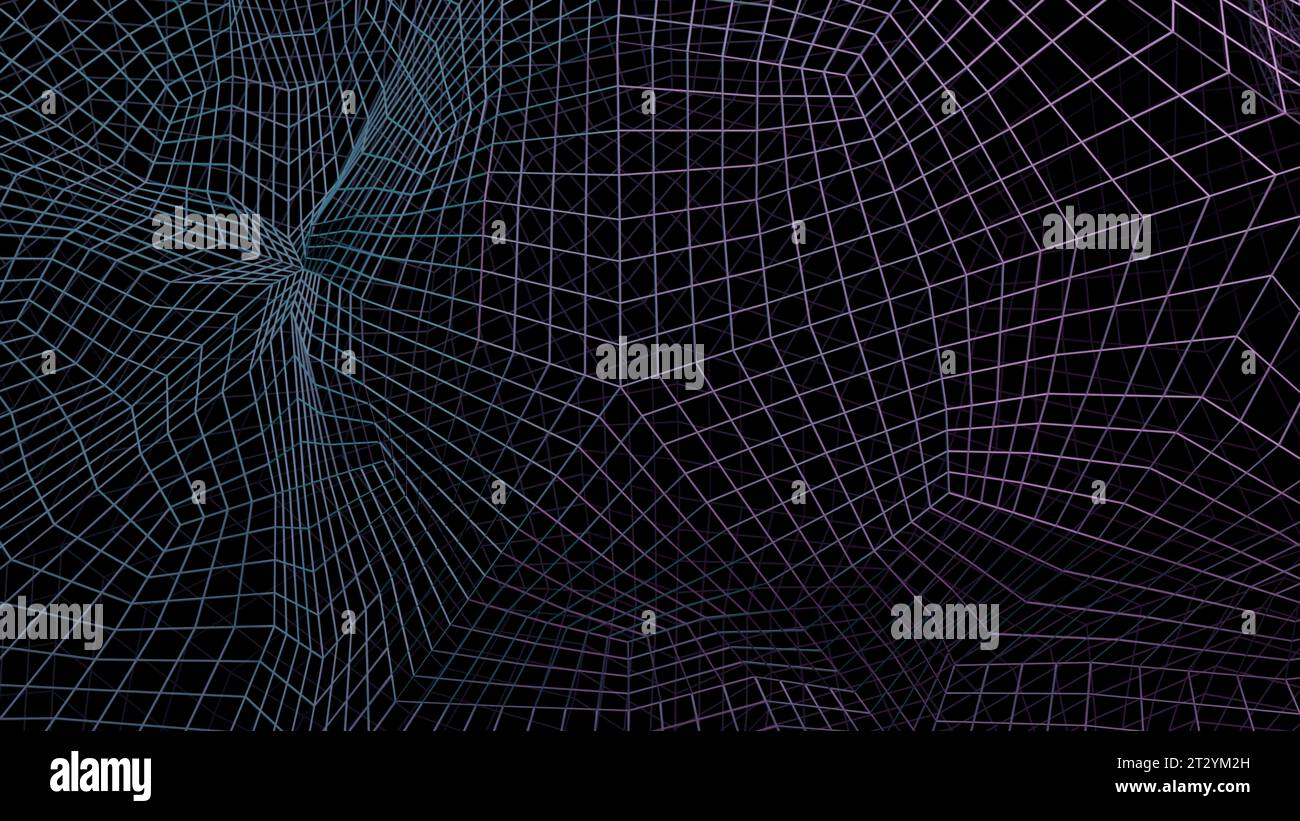 Wireframe wave background in motion. Design. 3D animation of grid Stock ...