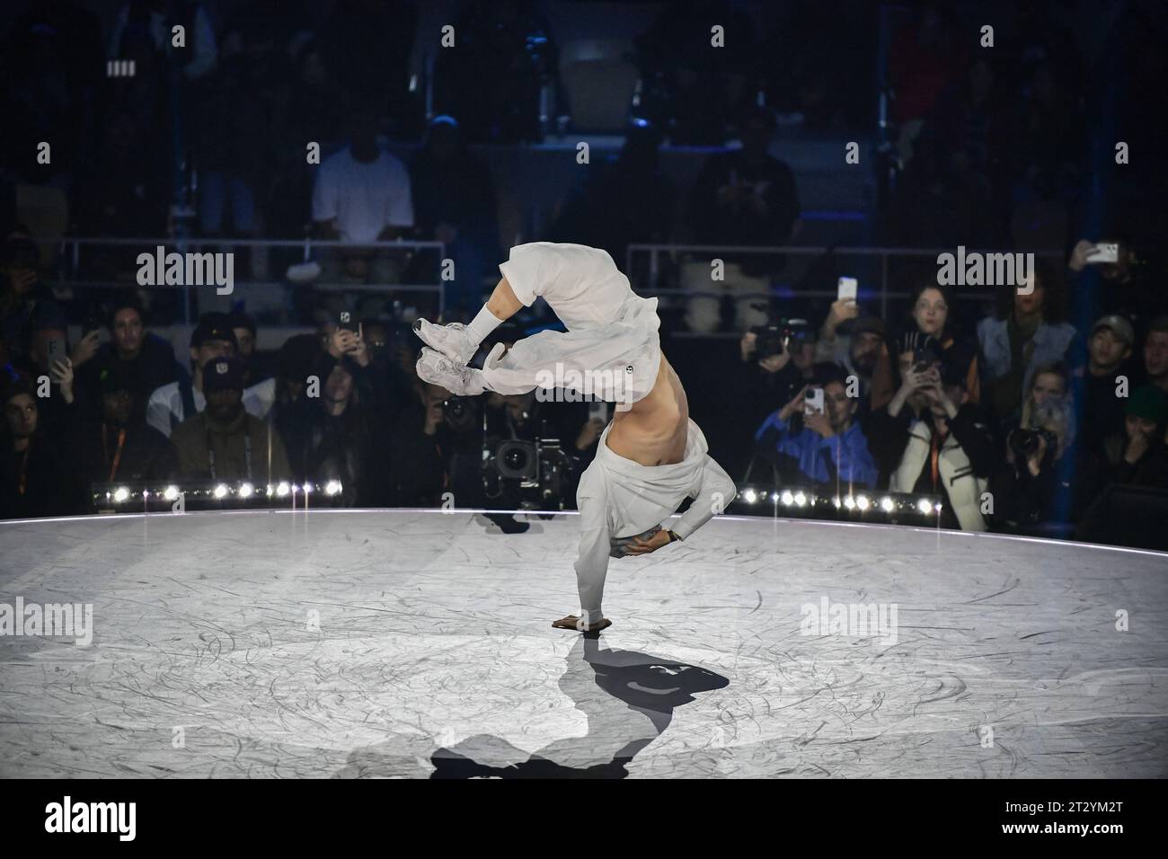 Paris, France. 22nd Oct, 2023. Breakdancer Phil Wizard performs during ...