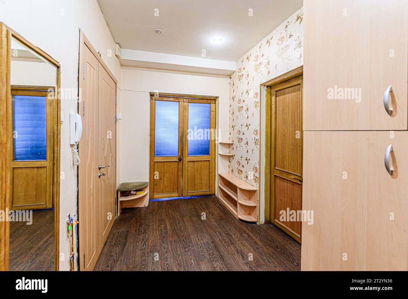interior apartment room doors, renovation corridor lobby entrance hall ...
