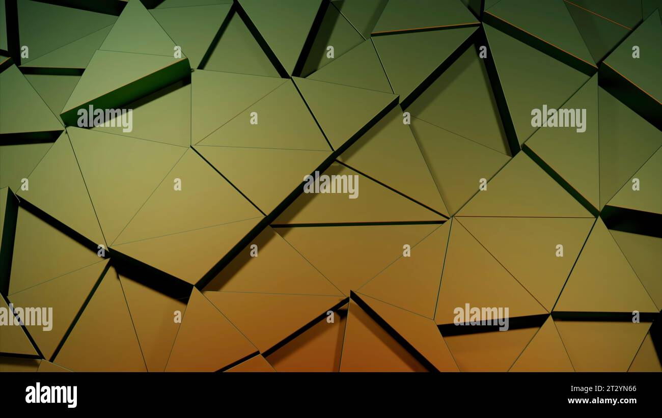 Abstract triangular geometric tiles. Design. Mosaic pattern with green ...