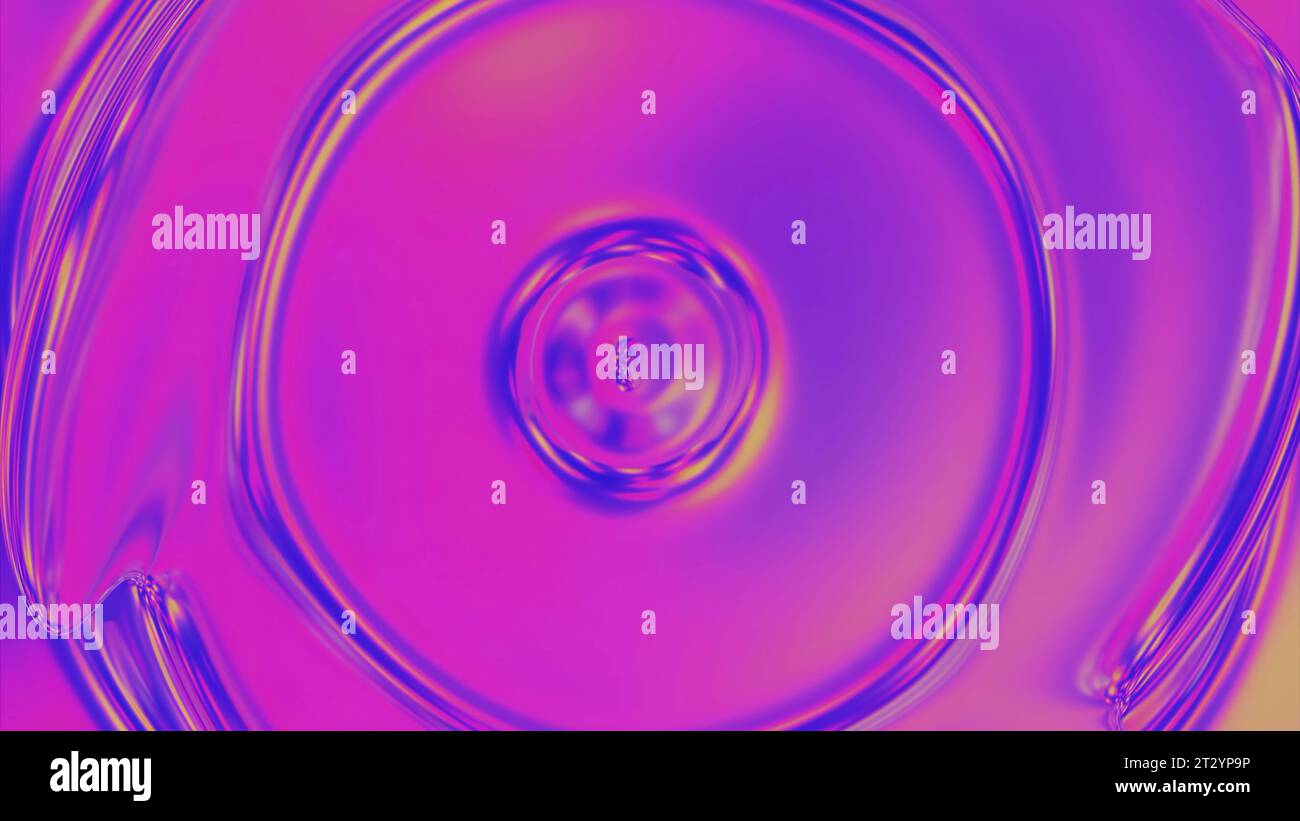 Abstract 3d animation of liquid texture surface with round waves moves ...