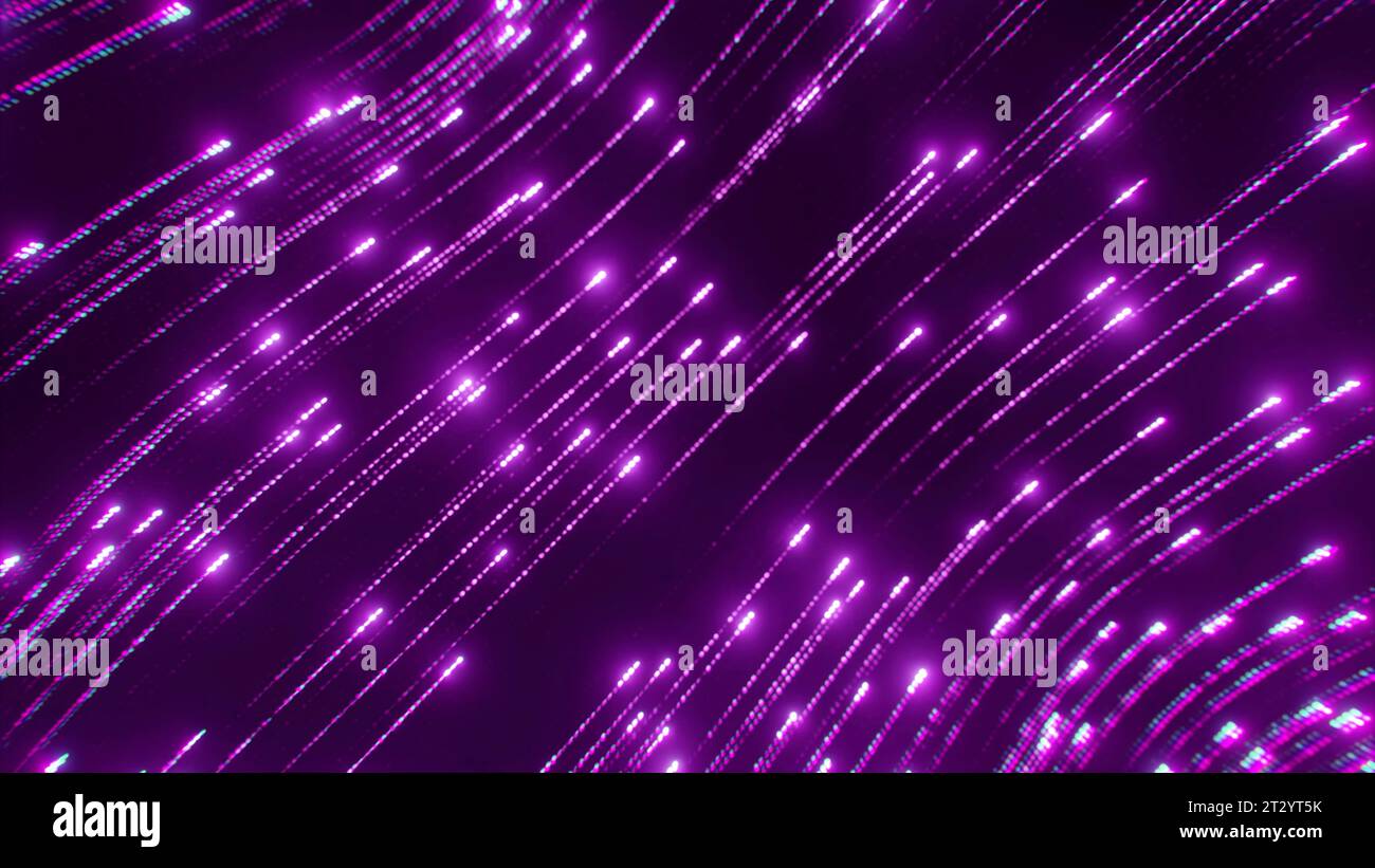 Flying glowing particles with tails. Design. Bright narrow curving ...