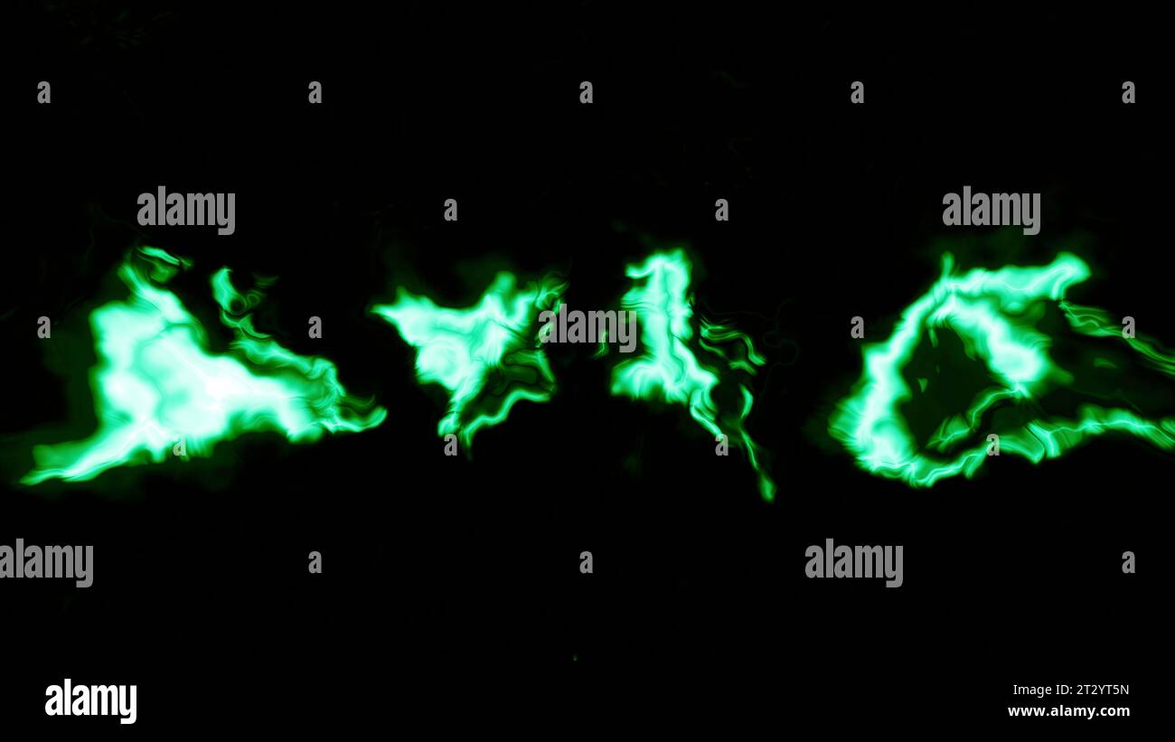 Burning moving neon shapes looking like letters silhouettes. Motion ...