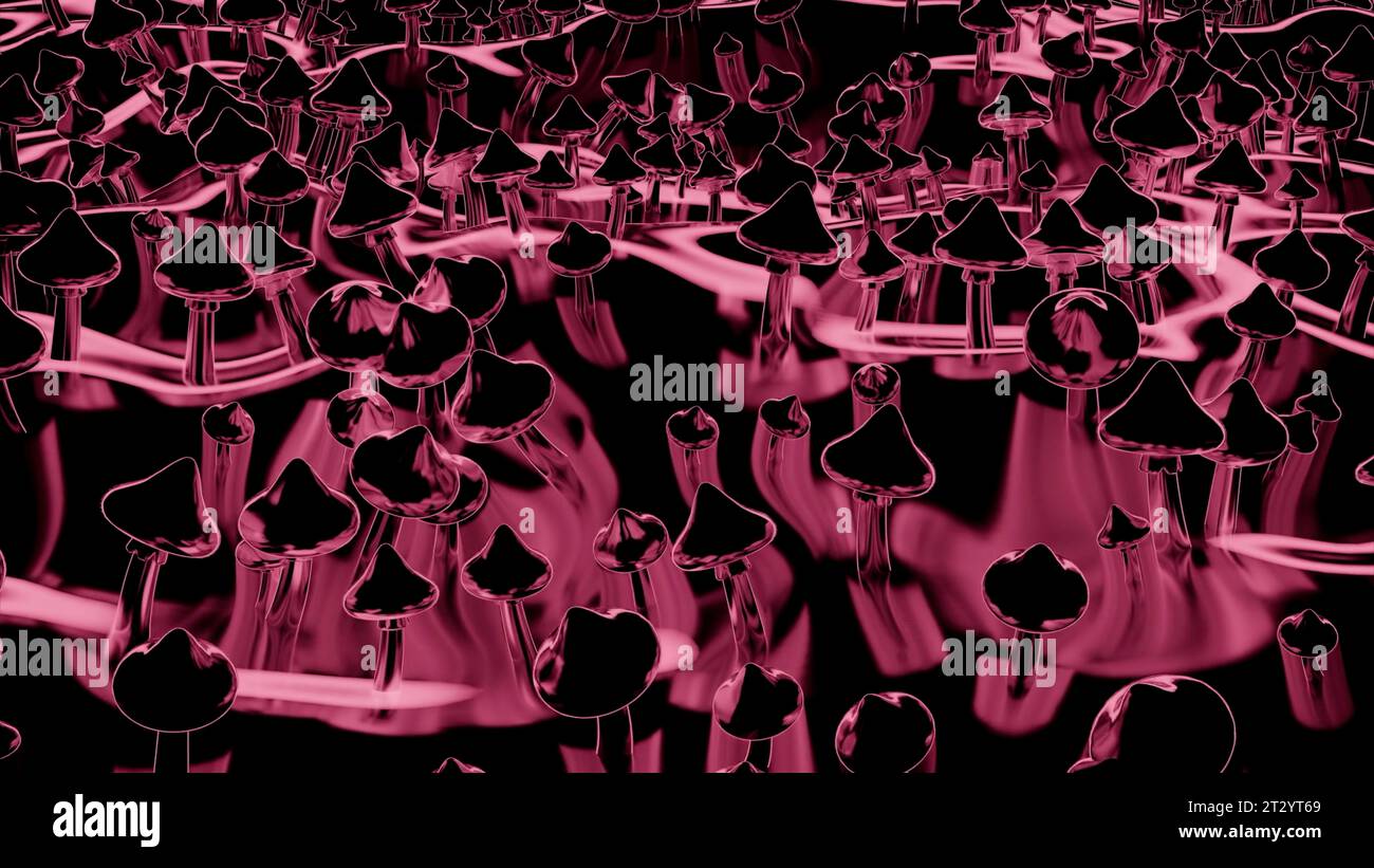 Animation of the psychedelic magic mushroom surface. Design. Abstract ...