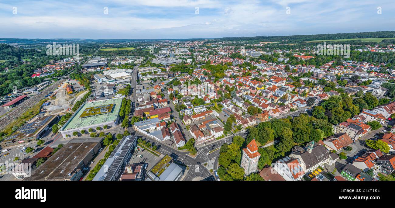 Aerial view to the city of Ravensburg, a beautiful district town in ...
