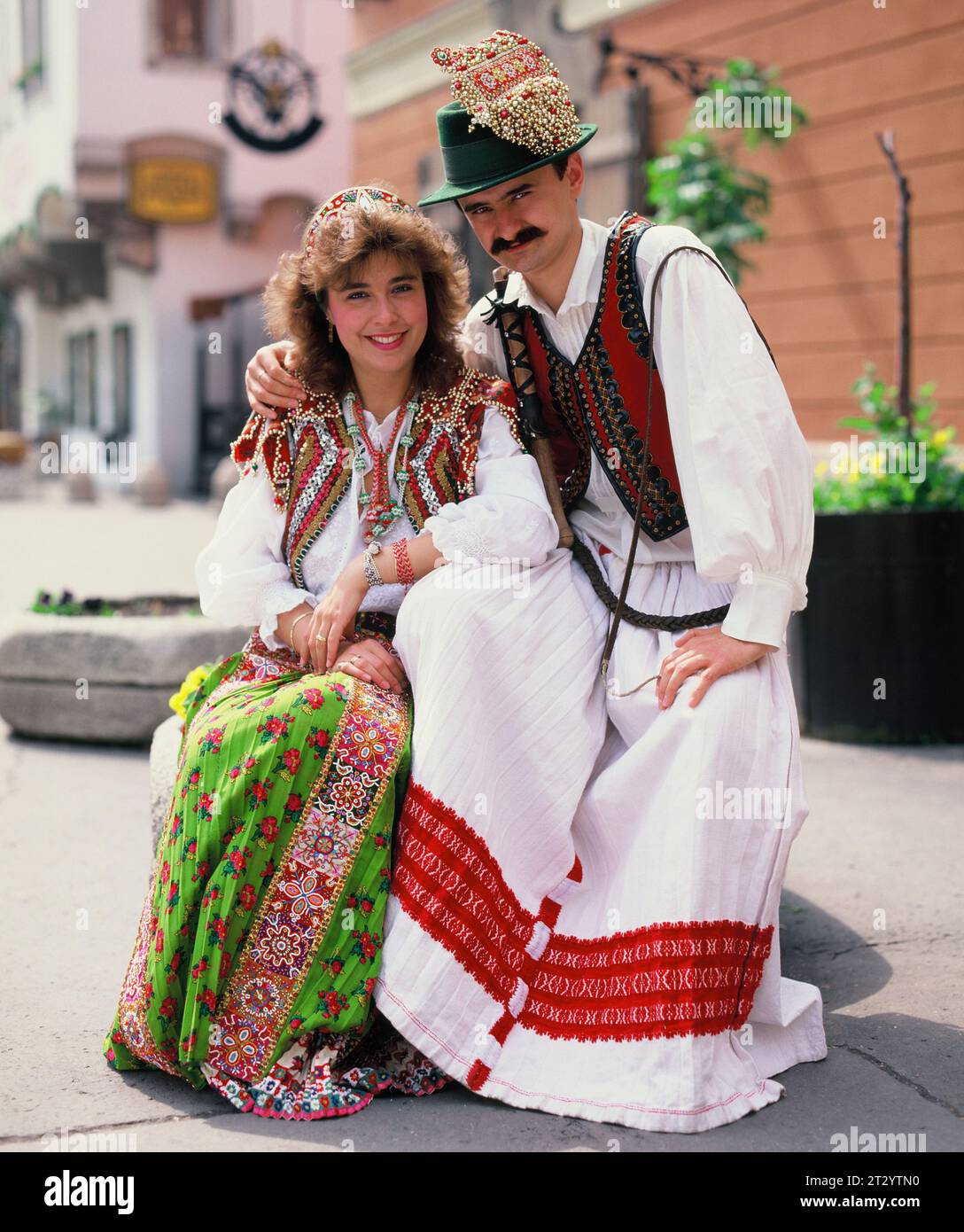 Danube Carnival. Local couple wearing traditional costume Stock Photo ...