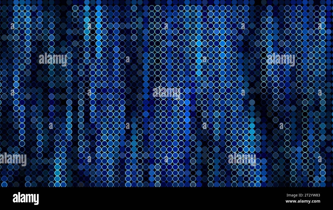 Abstract blue running pixels. Motion. Moving particle lines on a black ...