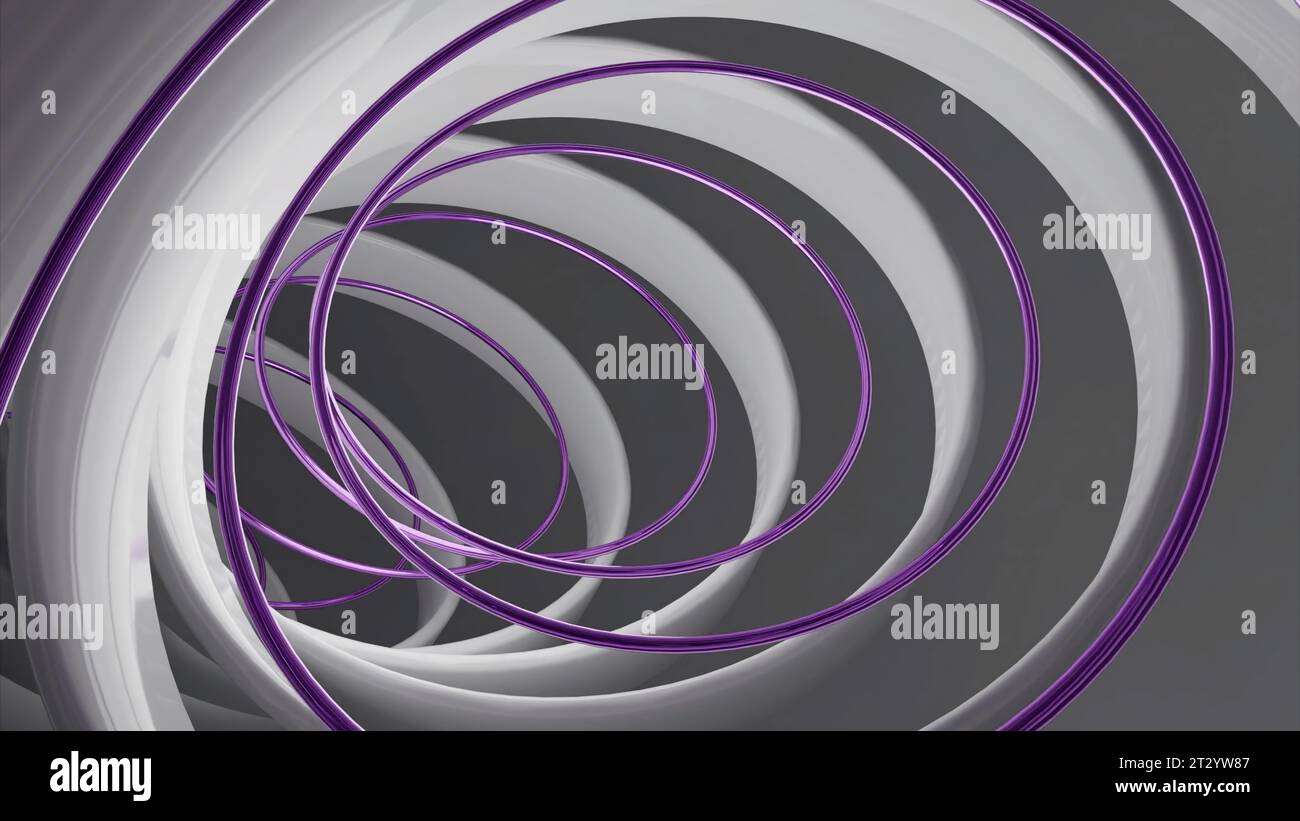 Psychedelic oval silhouettes creating effect of bending corridor ...