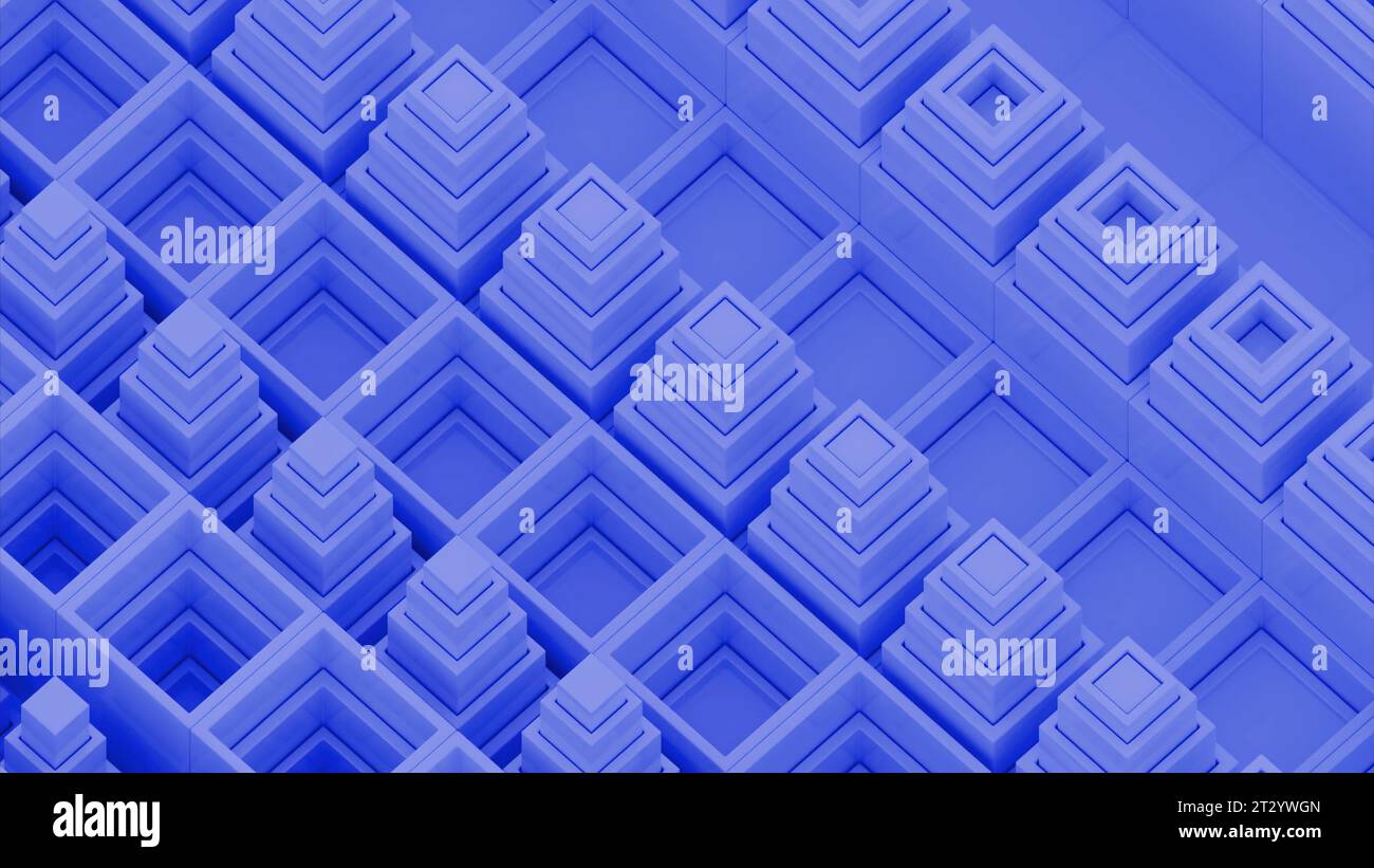 Abstract kaleidoscopic background with moving 3d squares forming ...