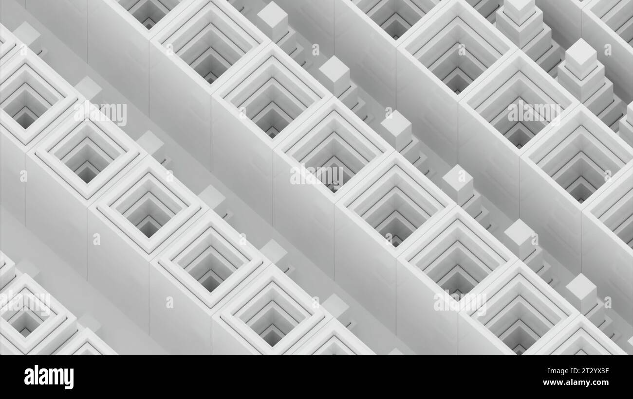 Abstract kaleidoscopic background with moving 3d squares forming ...