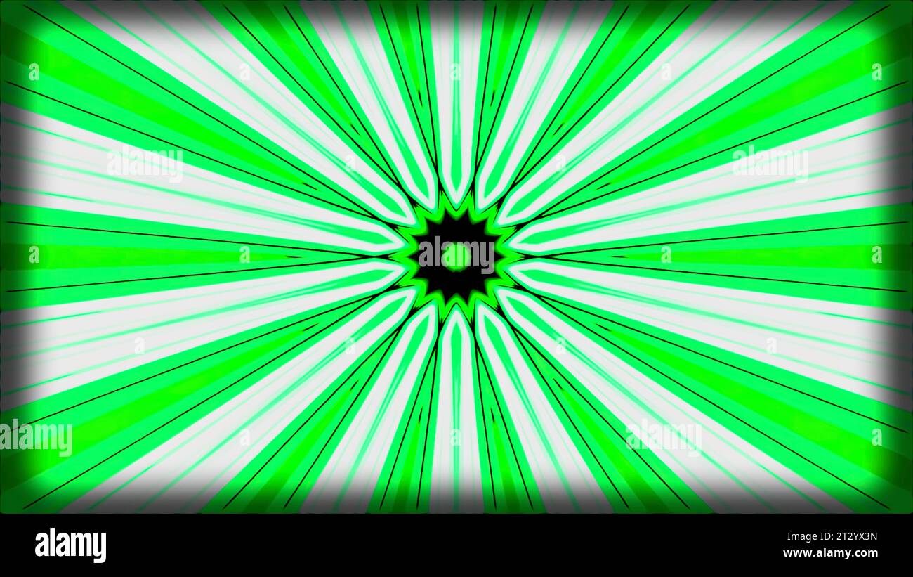 Abstract dot in the middle of the screen surrounded by blinking rays ...