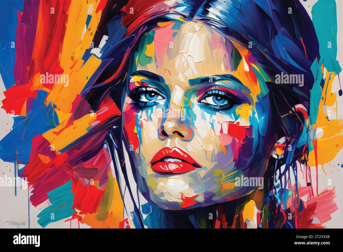 Woman covered in paint Stock Vector Images - Alamy