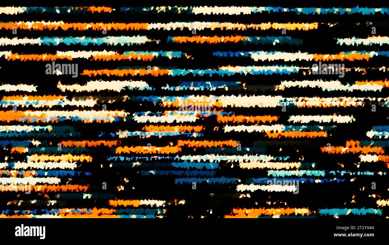 Shimmering horizontal noisy lines moving on black screen. Motion ...