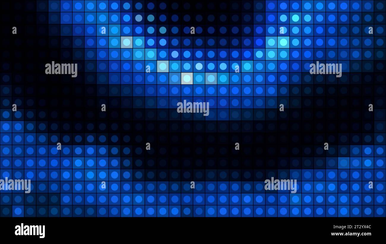 Abstract pixelated screen with arcuate fluctuating shapes. Motion ...