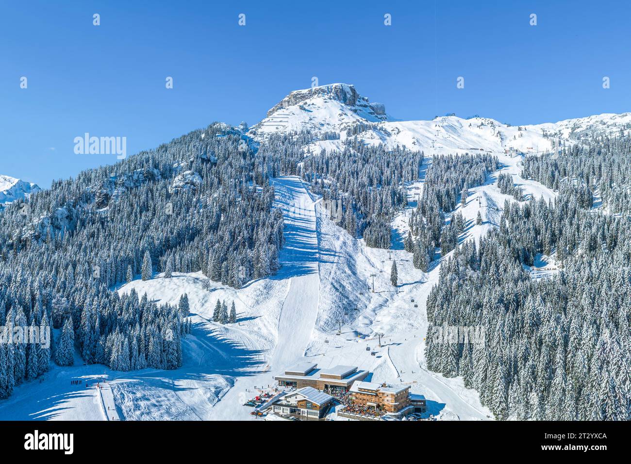 The beautiful Schwarzwasser Valley around the ski resort on High Ifen ...