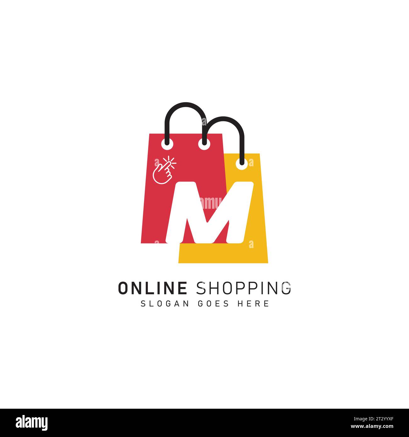 Shopping Bag Logo icon symbol with Letter M. Vector file Alphabet M ...