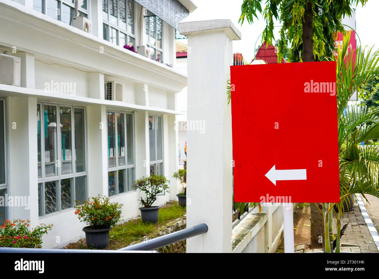 A blank red board template, strategically placed for directional ...