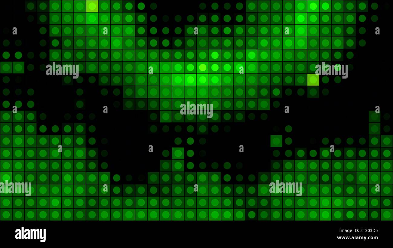 Pixelated pattern with arcuate fluctuating shapes. Motion. Screen of ...