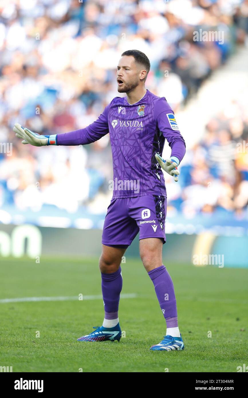 San Sebastian, Spain. 21st Oct, 2023. Alex Remiro (Sociedad) Football ...