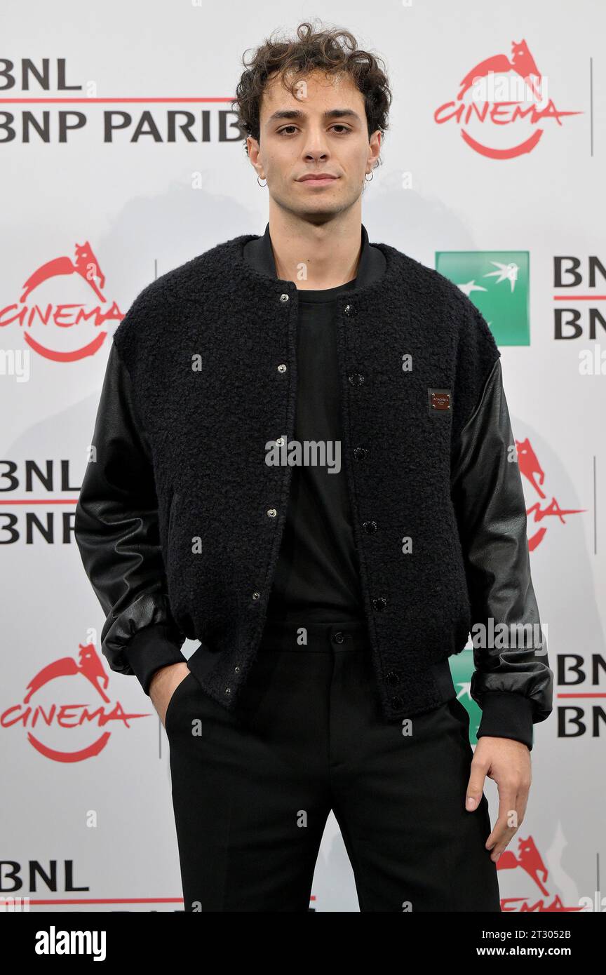 October 22, 2023, ROME, ITALY: Italian actor Damiano Gavino poses ...