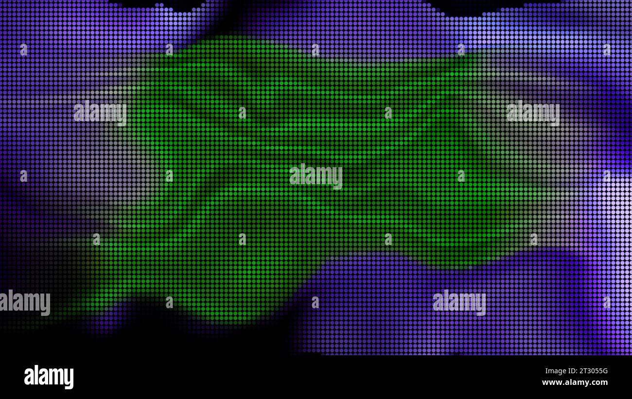 Green glitch tv screen. Motion. Flickering particles forming colorful ...