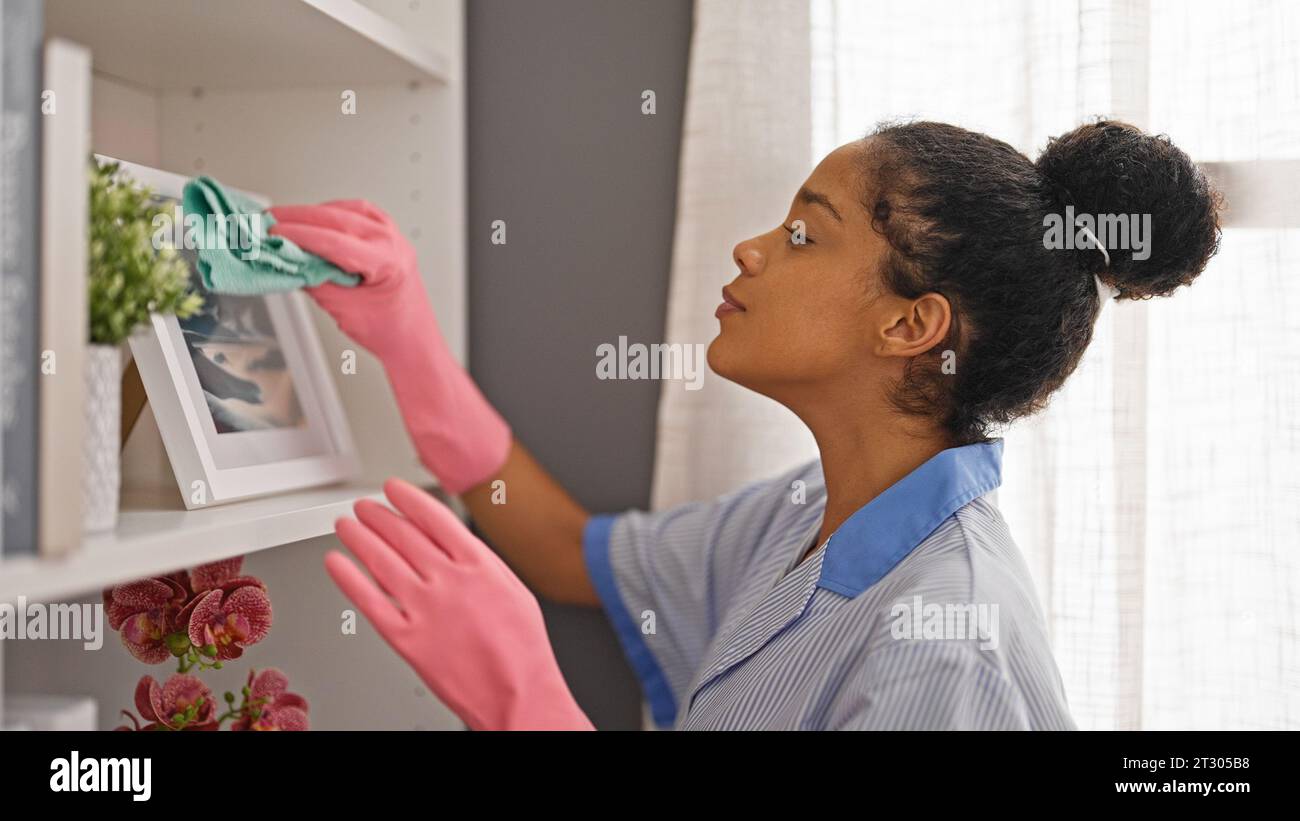 African american woman clean professional cleaning photo at home Stock ...