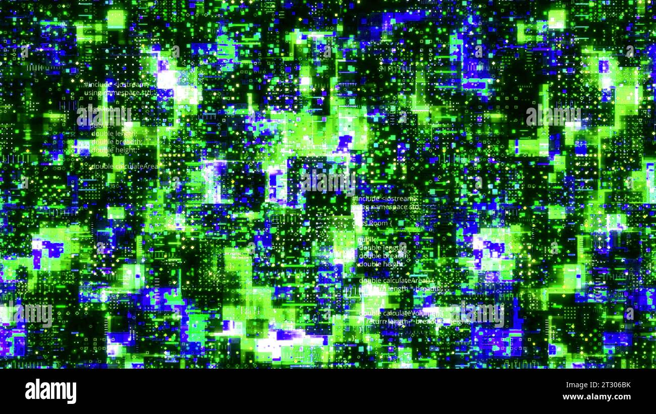 Digital Cyberspace with Particles and Digital Data Network Connections ...