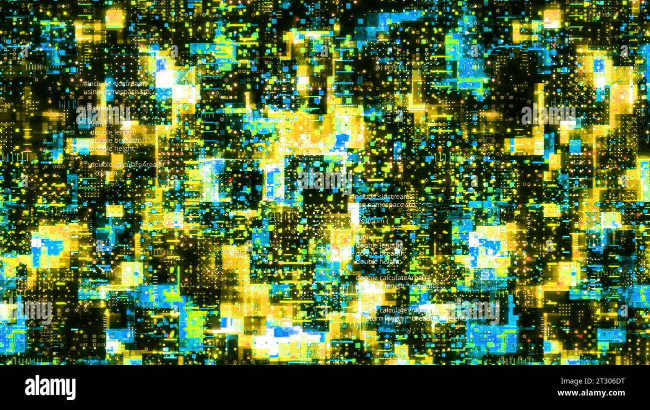 Digital Cyberspace with Particles and Digital Data Network Connections ...
