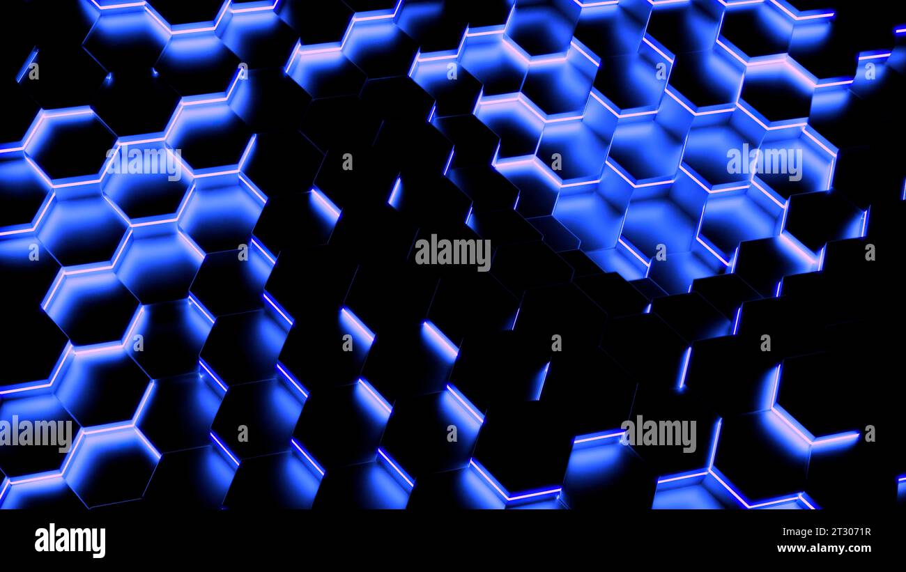 Geometric hexagonal block wall moving background. Design. Waving ...