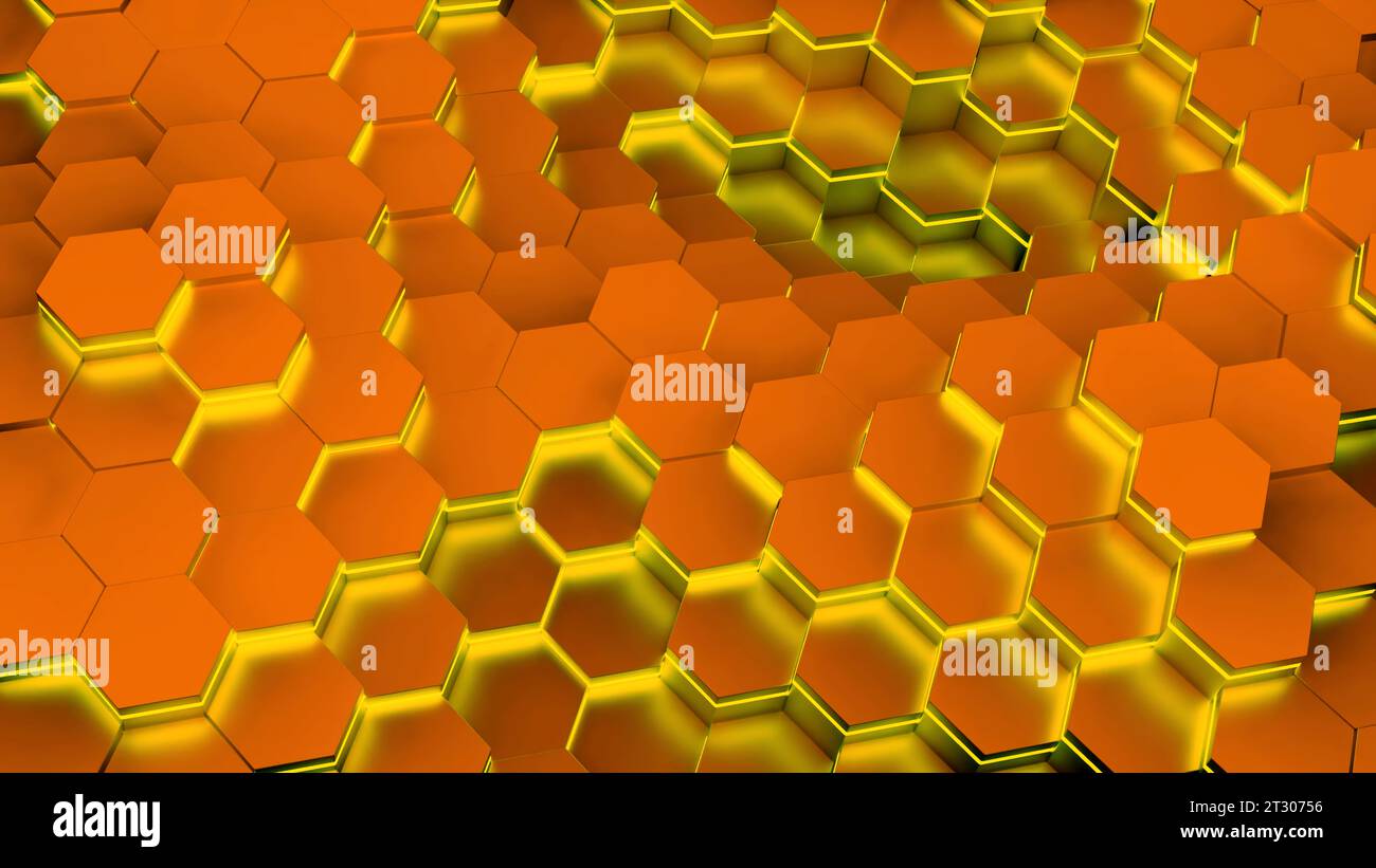 Geometric hexagonal block wall moving background. Design. Waving ...