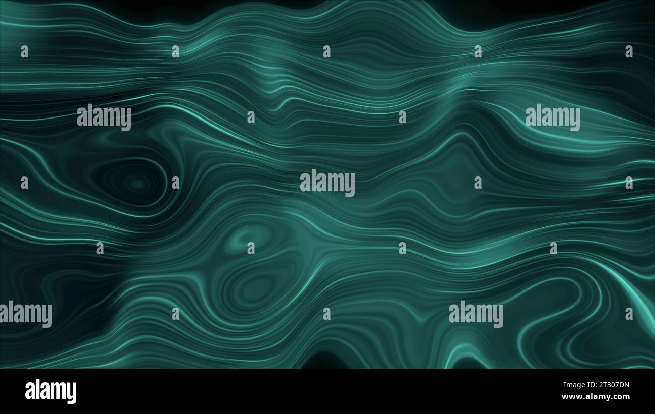 Liquid green substance with light flares. Motion. Flowing green surface ...