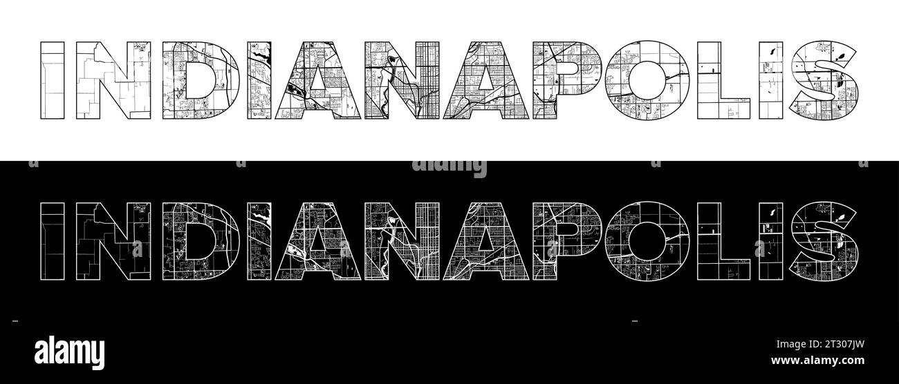 Indianapolis map Black and White Stock Photos & Images - Alamy