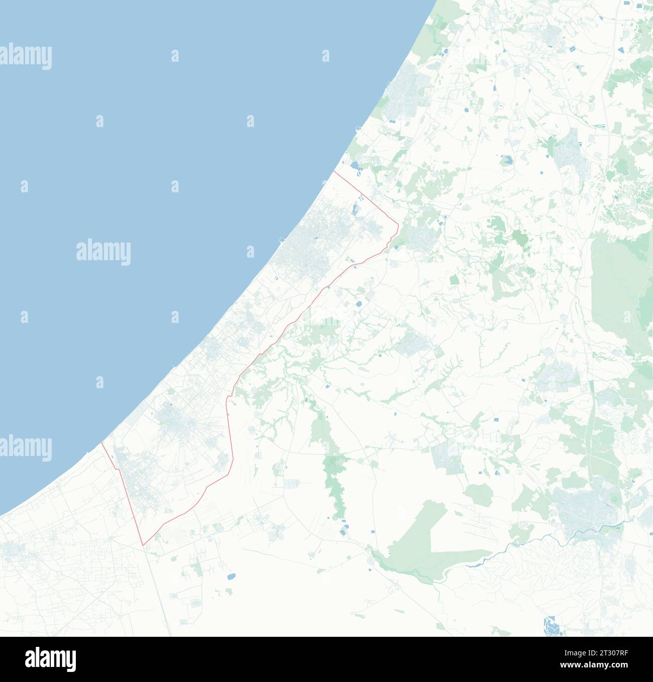 Map of Gaza strip, Israel, map and borders, reliefs and lakes. Streets ...
