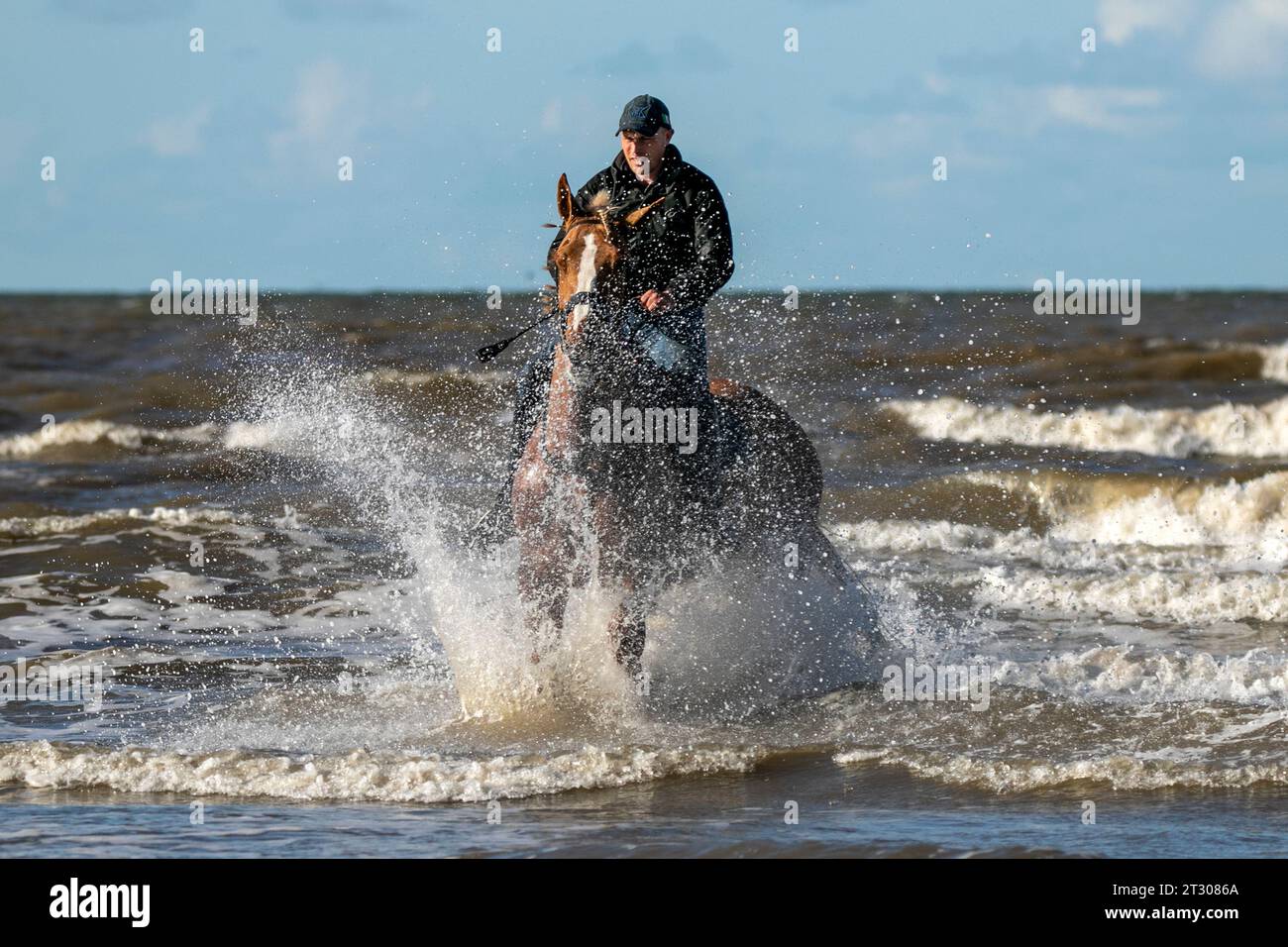 Southport, Merseyside, 22nd October 2023. Calm after the storm as Alex ...