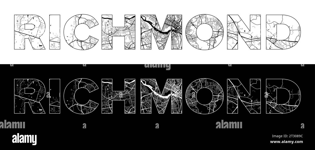 Richmond Virginia City Name (United States, North America) with black ...