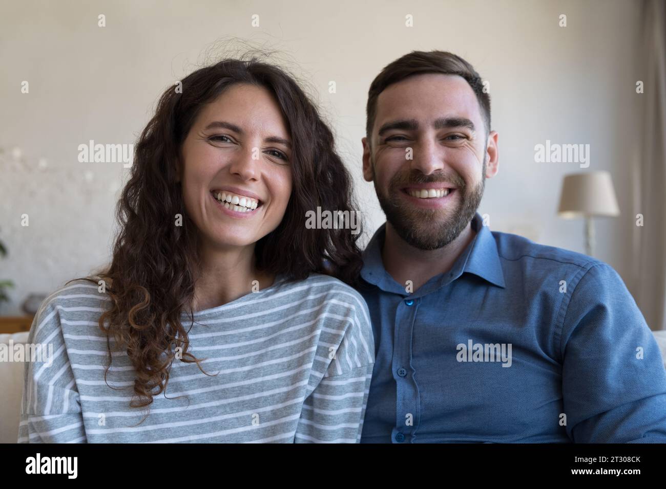 Happy joyful millennial couple hi-res stock photography and images - Alamy