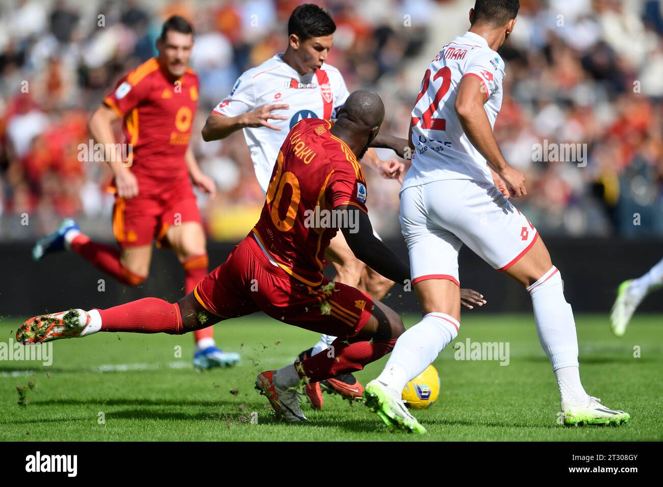 Rome, Italy. 22nd Oct, 2023. Romelu Lukaku of AS Roma and Pablo Mari of ...