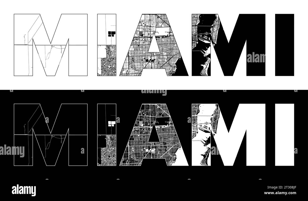 Miami skyline drawing hi-res stock photography and images - Alamy