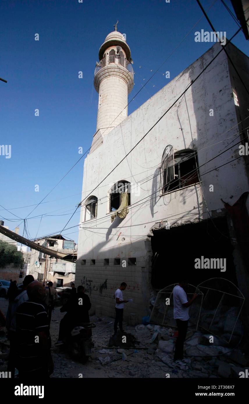 An interior view of the Al-Ansar Mosque, which was damaged in the ...