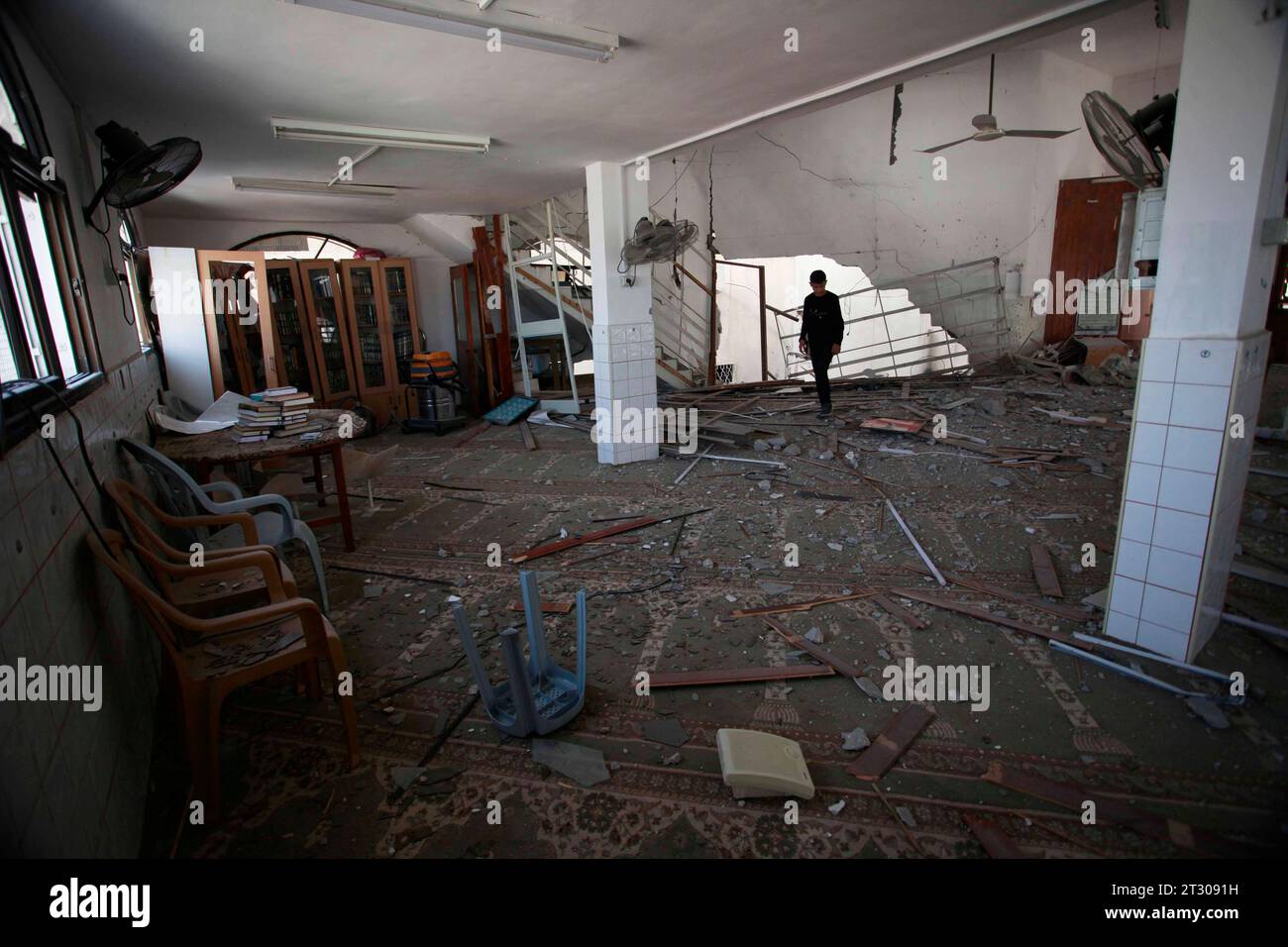 An interior view of the Al-Ansar Mosque, which was damaged in the ...